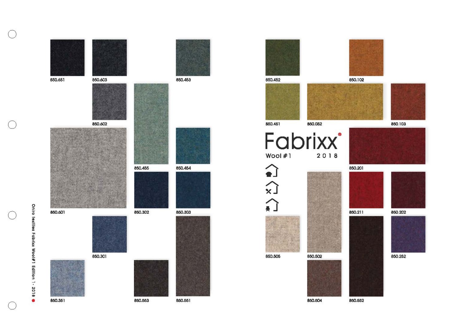 Fabrixx color card | Oniro Textiles